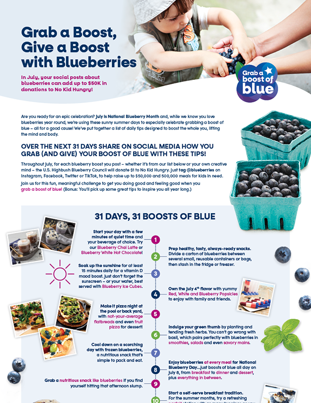 National Blueberry Month Toolkit - Food Professionals